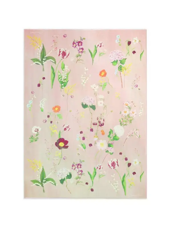 Oscar De La Renta Botanical-print Scarf - Pink
