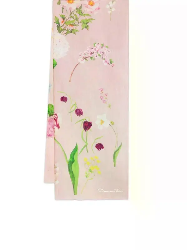 Oscar De La Renta Botanical-print Scarf