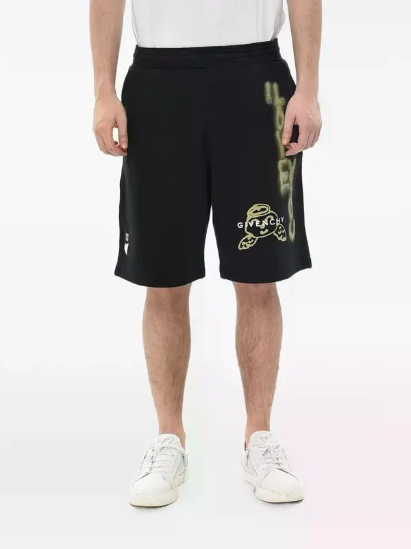 Givenchy Logo Print Shorts - Black