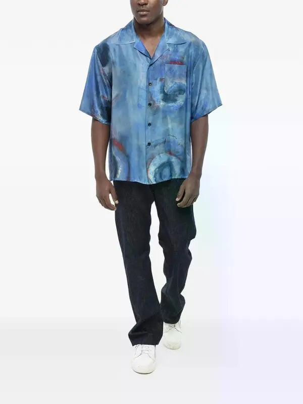 Marni Printed Silk Bowling Shirt