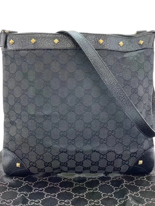 Gucci 2010s Gg Supreme Studded Shoulder Bag
