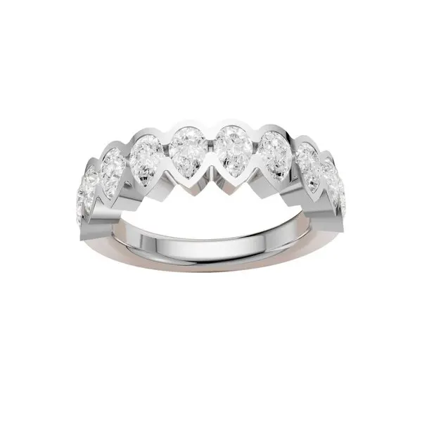 AYA FINE JEWELRY 1.66 Ctw Pear Cut Lab Grown Diamond Eternity Band Ring In 14k Gold - White
