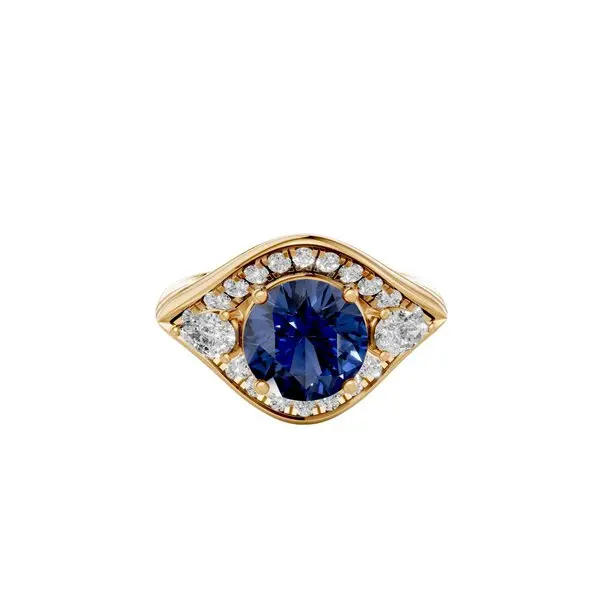 AYA FINE JEWELRY 2.84 Ctw Pear Cut Halo Lab-grown Diamond Ring In 14k Gold - Yellow
