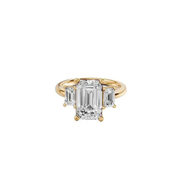 AYA FINE JEWELRY 4.35 Ctw Emerald Cut Diamond Engagement Ring - Yellow