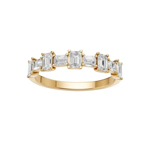 AYA FINE JEWELRY 2.30 Ctw Emerald Cut Lab Grown Diamond Eternity Band 14k Gold - Yellow