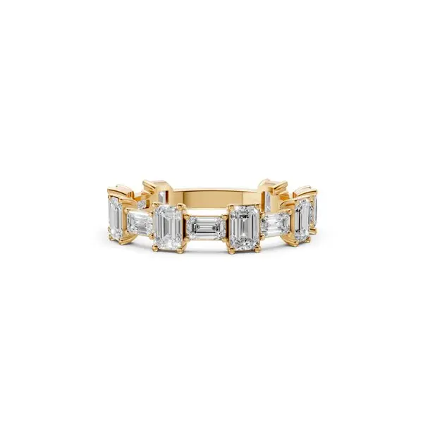 AYA FINE JEWELRY 2.30 Ctw Emerald Cut Lab Grown Diamond Eternity Ring In 14k Gold - Yellow