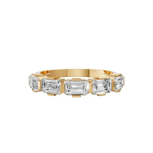 AYA FINE JEWELRY 1.64 Ctw Emerald Cut Lab Grown Diamond Eternity Band In 14k Gold - Yellow