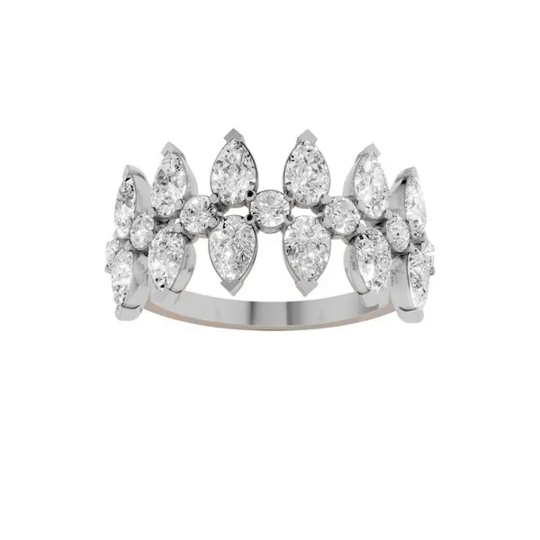 AYA FINE JEWELRY Oval & Round Lab Grown Diamond Statement Ring In 14k Gold