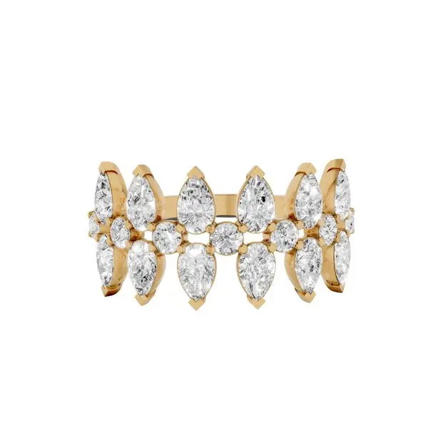 AYA FINE JEWELRY 14k Gold Oval & Round Lab Grown Diamond Statement Ring - Yellow