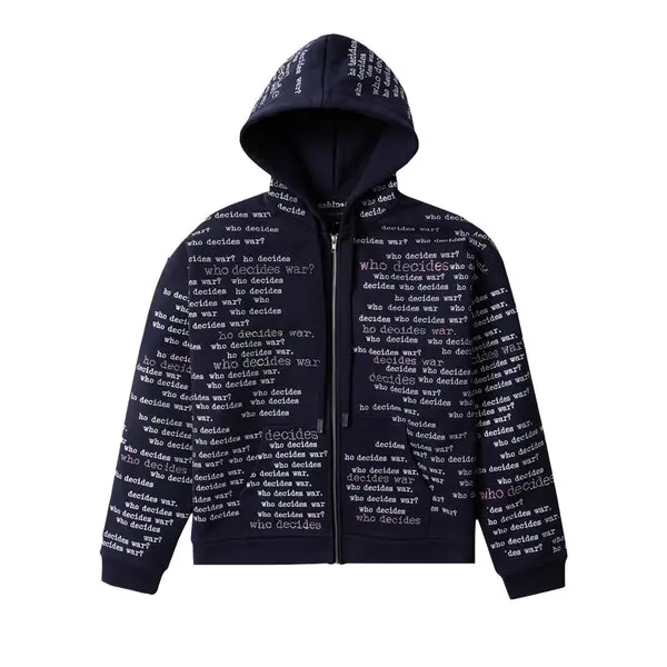 WHO DECIDES WAR Scripture Zipper Hoodie 'indigo