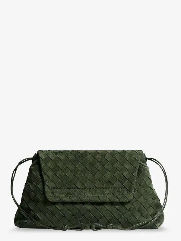 Bottega Veneta Suede Intrecciato Shoulder Bag - Multicolor