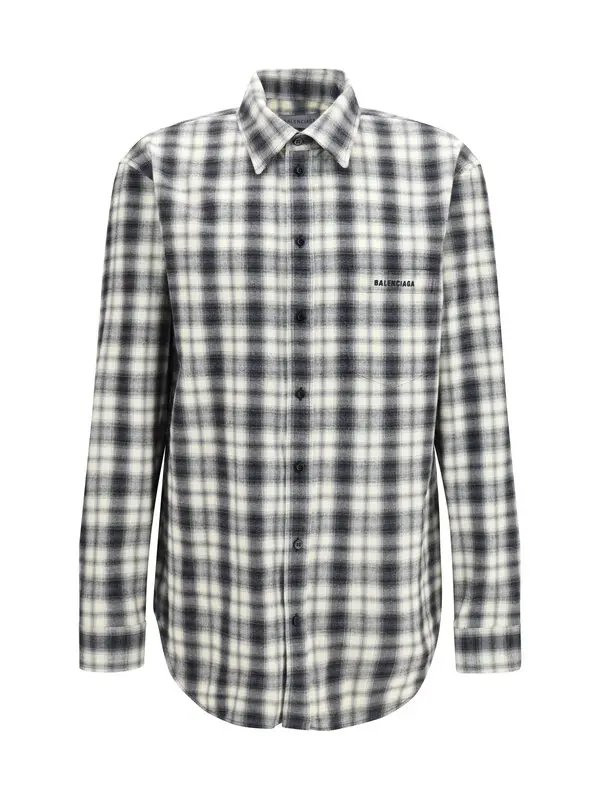 Balenciaga Checked Cotton Flannel Shirt - Multicolor
