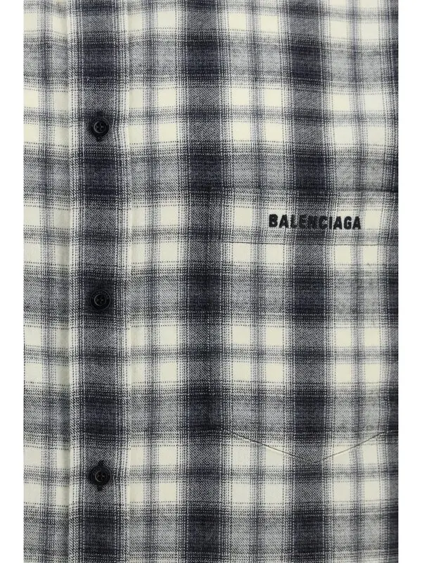 Balenciaga Checked Cotton Flannel Shirt - Multicolor