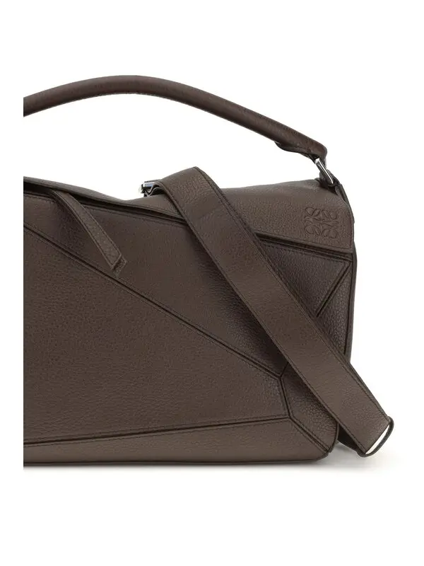 Loewe Large Puzzle Bag In Garnet Calfskin - Brown