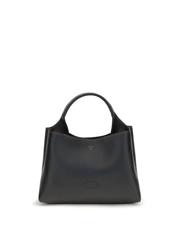 TOD'S Micro Leather Handbag With T Timeless Accessory - Black