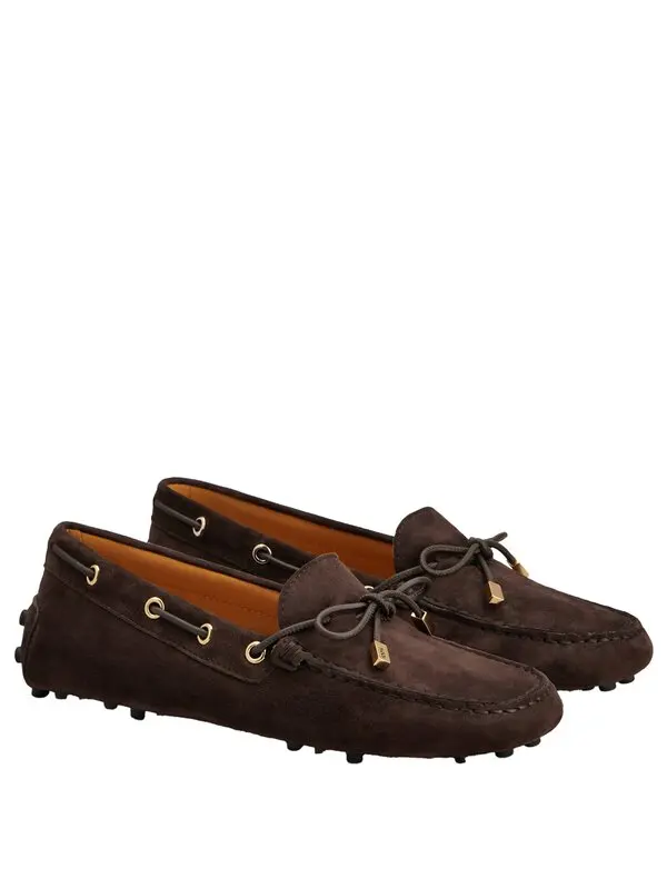 TOD'S Suede Gommino Driving Moccasins - Brown