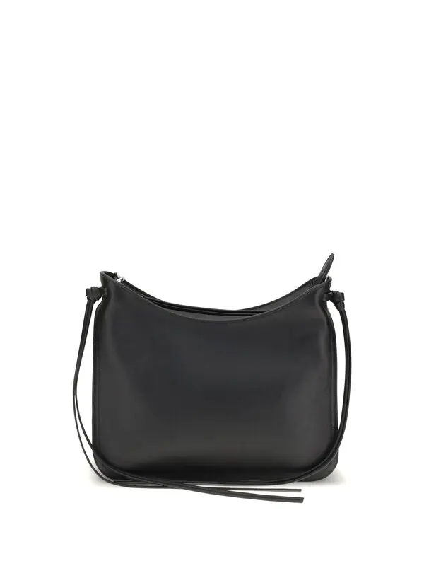 Phoebe Philo Gig Small Leather Shoulder Bag With Silver Tone Trim - Black