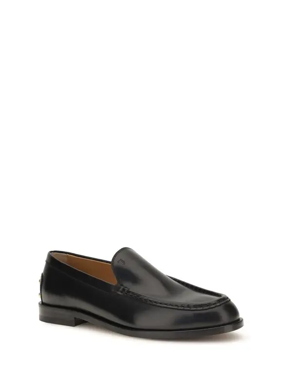 TOD'S Gommino Leather Loafers - Black