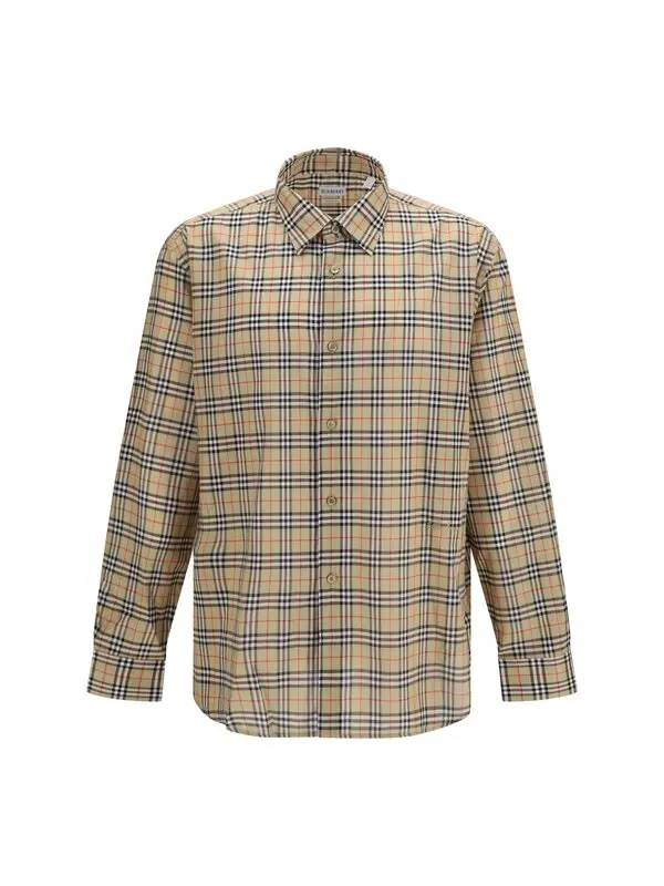 Burberry Check All-over Cotton Shirt - Cream