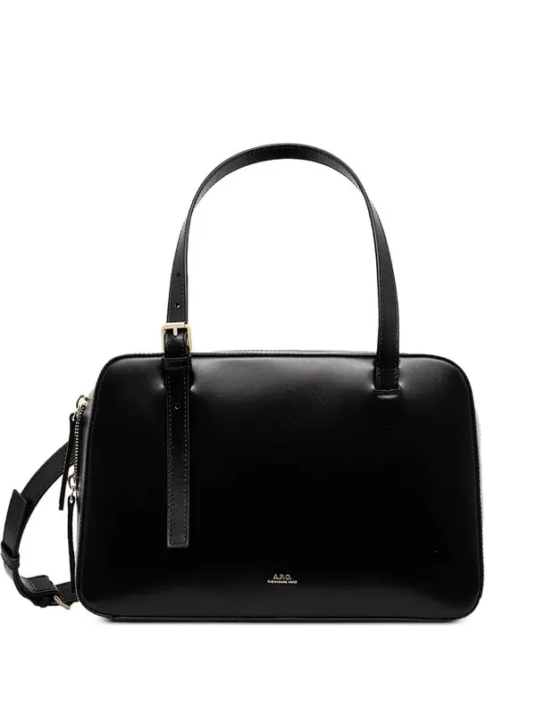 A.p.c. Sac Virginie Box Leather Bag - Black