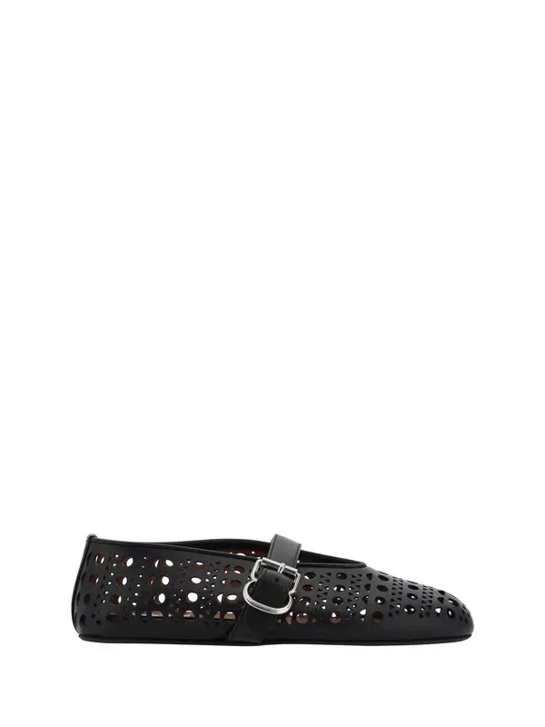 Alaïa Leather Ballerinas With Cut-out Detailing