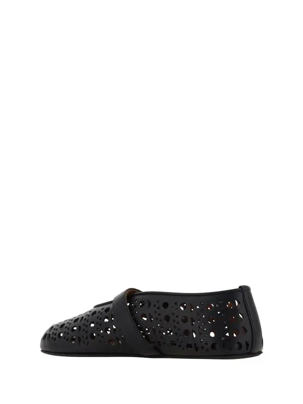 Alaïa Leather Ballerinas With Cut-out Detailing