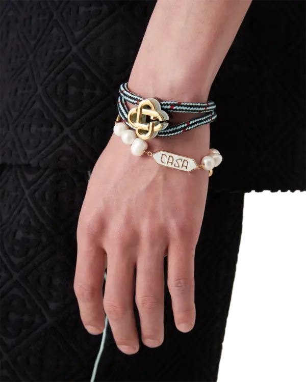 Casablanca Hiking Cord Bracelet With Interlocking Cc Insignia