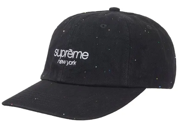 Supreme Sequin Denim Classic Logo 6panel - Navy Blue