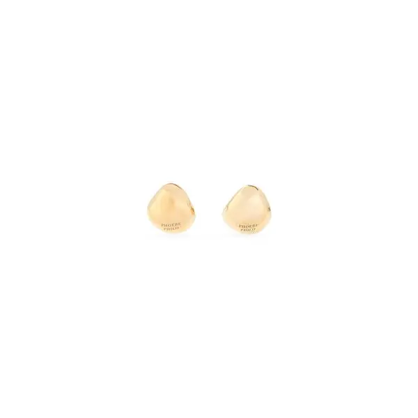 Phoebe Philo Gold Tone Sterling Pebble Studded Earrings - Silver