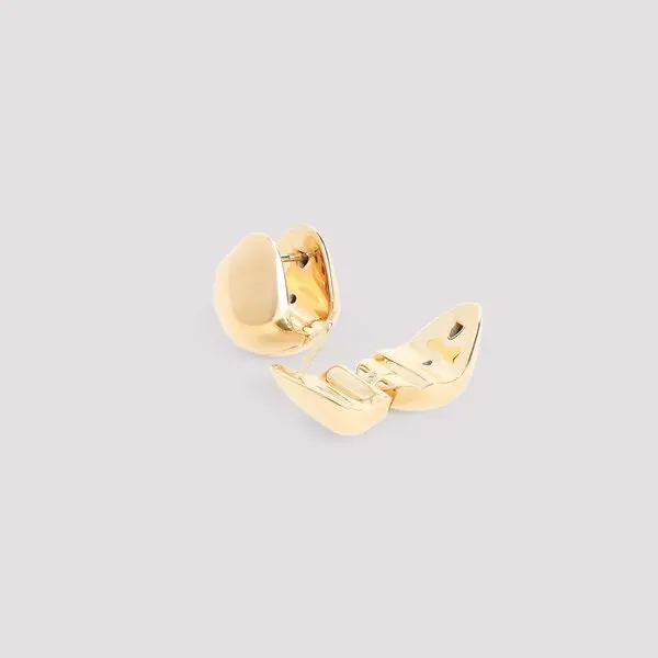 Phoebe Philo Gold Tone Sterling Pebble Studded Earrings - Silver