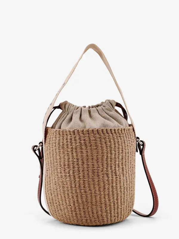Chloé Woody Raffia Bucket Bag - White