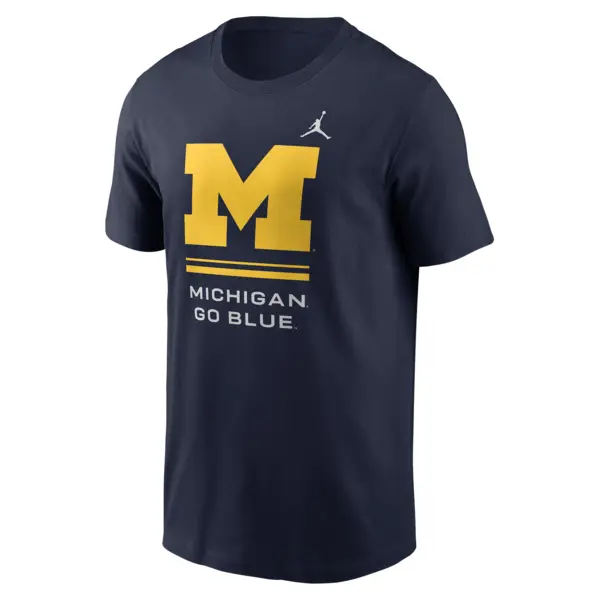 JORDAN Michigan Sideline Brand Dri-fit College T-shirt - Blue