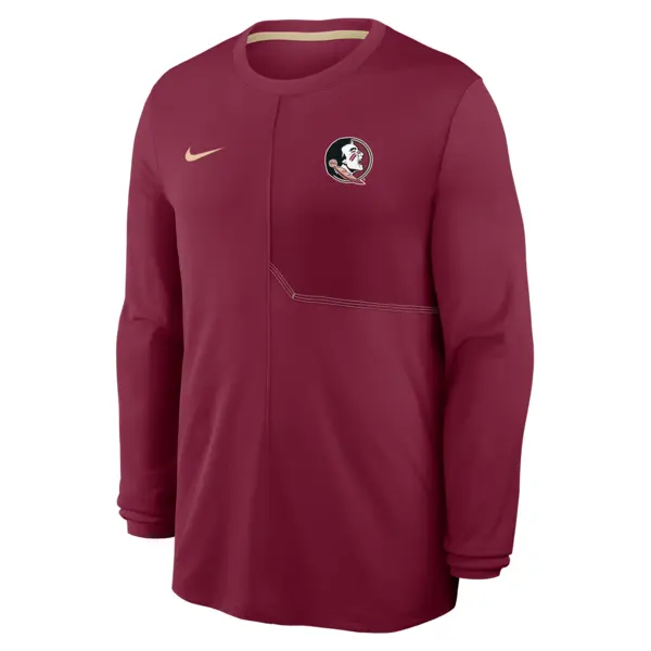 Nike Florida State Sideline Coach Dri-fit College Long-sleeve Top - Red