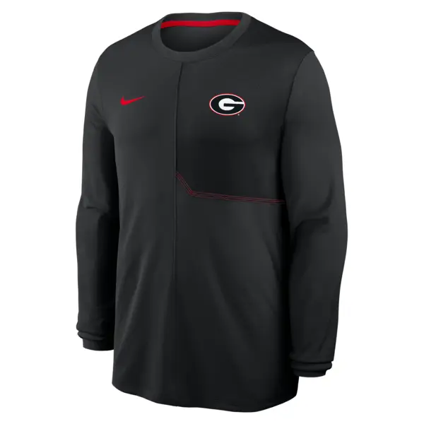 Nike Georgia Sideline Coach Dri-fit College Long-sleeve Top - Black