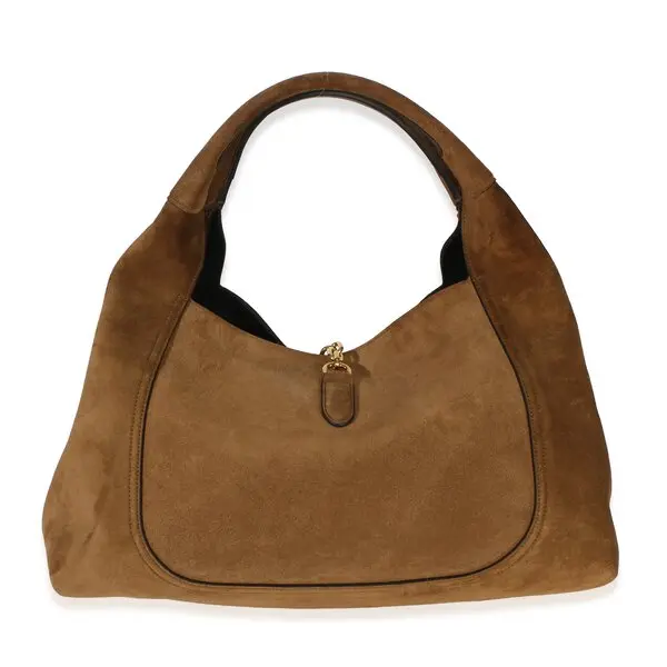 Gucci Suede Horsebit Shoulder Bag - Brown