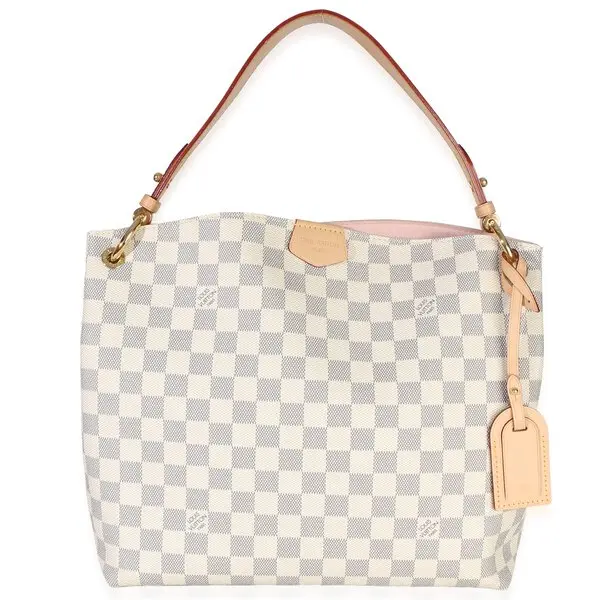 LOUIS VUITTON Damier Azur Canvas Graceful Pm Shoulder Bag - Beige