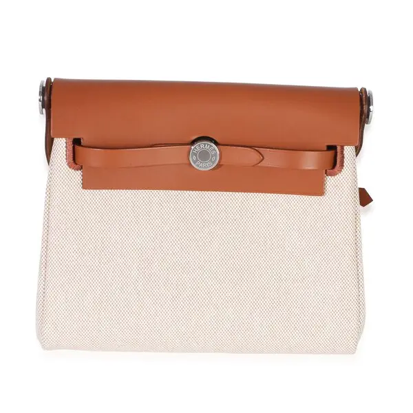 Hermès Military Toile Fauve Vache Hunter Herbag Zip Retourne 20 - Beige