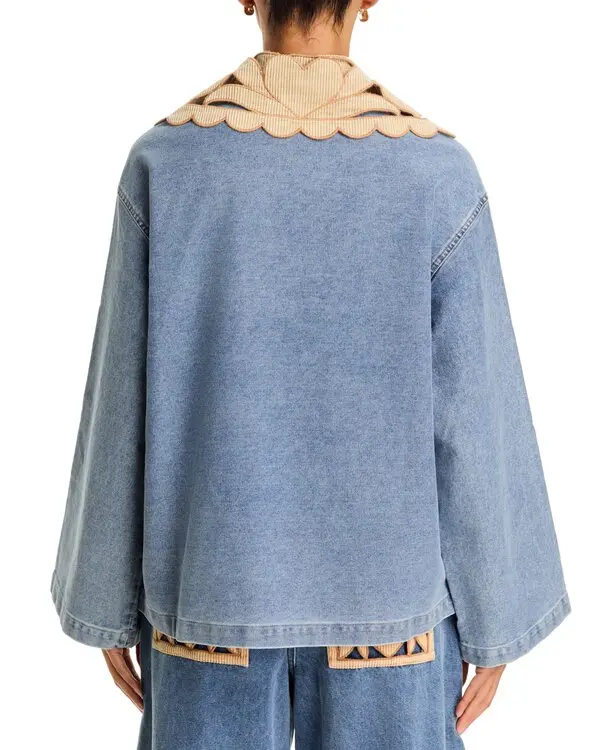 Farm Rio Blue Richelieu Barn Jacket