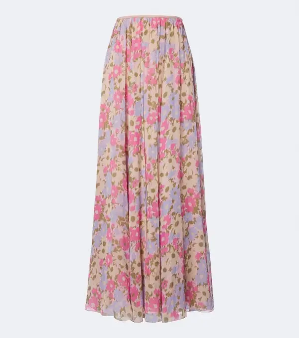 Valentino Garavani Floral Silk Cr�pe De Chine Maxi Skirt - Multicoloured
