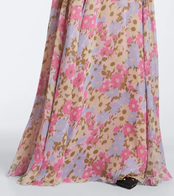 Valentino Garavani Floral Silk Crêpe De Chine Maxi Skirt