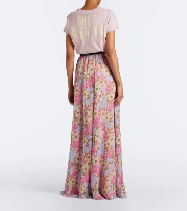 Valentino Garavani Floral Silk Crêpe De Chine Maxi Skirt