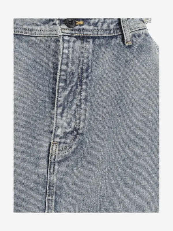 Balenciaga A-line Cargo Denim Skirt