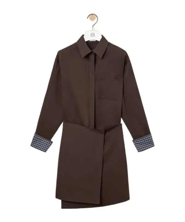 Loewe Long Sleeve Dress - Brown