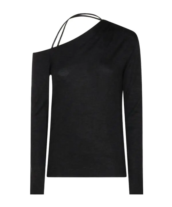 Brunello Cucinelli One-shoulder Long-sleeve Knit Jumper