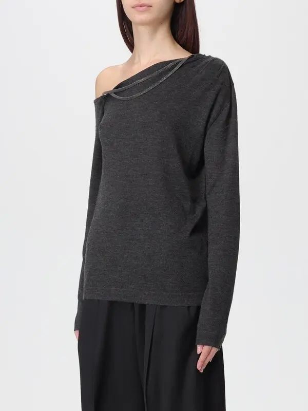 Brunello Cucinelli One-shoulder Long-sleeve Knit Jumper