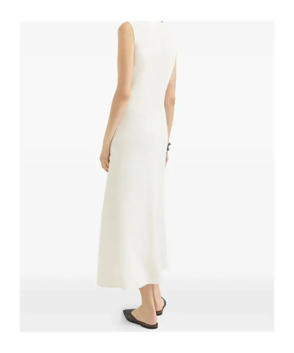Brunello Cucinelli Beaded Twill Midi Dress