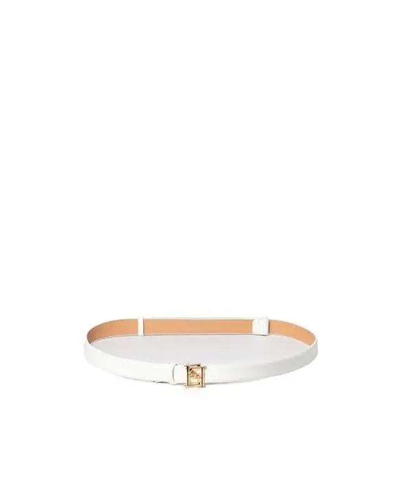 Elisabetta Franchi Logo Buckle Belt - Ivory