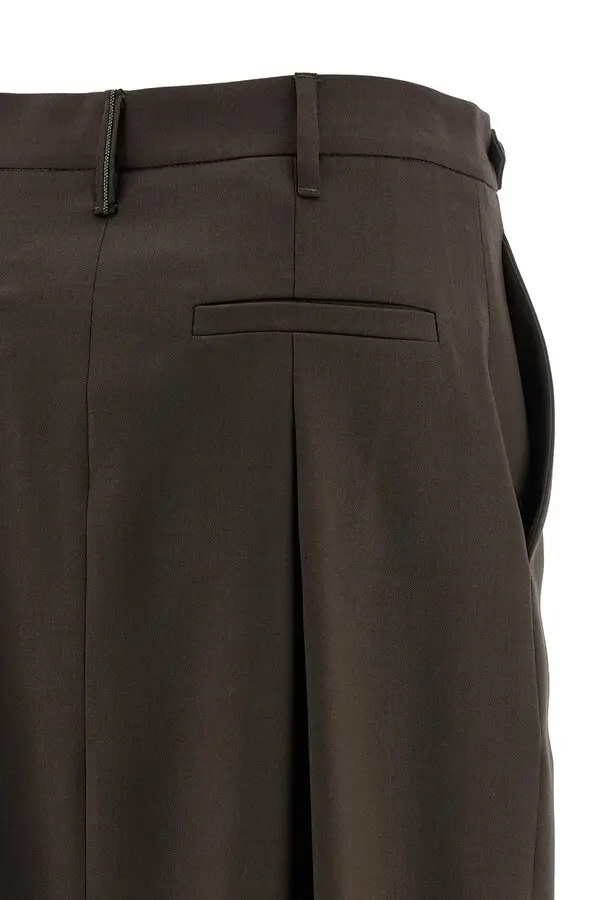 Brunello Cucinelli Curved Front-split Midi Skirt