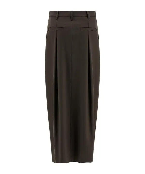 Brunello Cucinelli Curved Front-split Midi Skirt