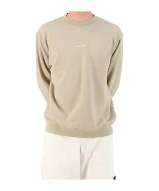 Stone Island Logo Printed Crewneck Sweatshirt - Nude